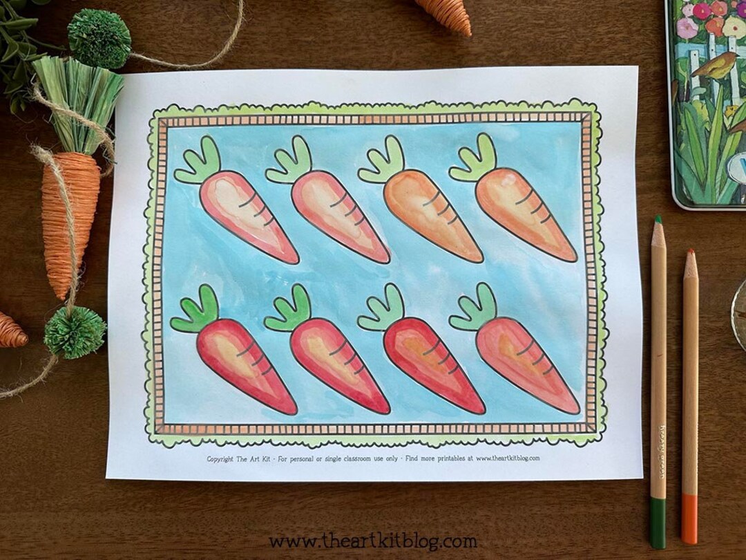 Carrot Printable, Spring Craft Printable, Spring Craft for Toddler ...