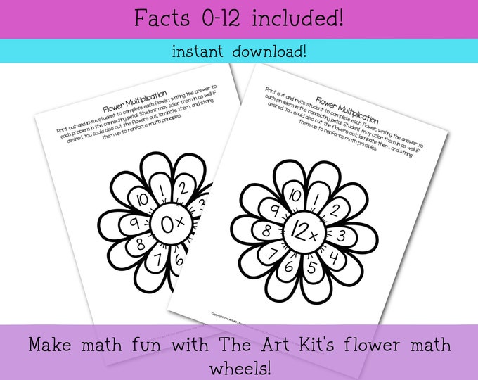 Multiplication Flowers Activity Sheets 0 to 12 Learning Printable ...