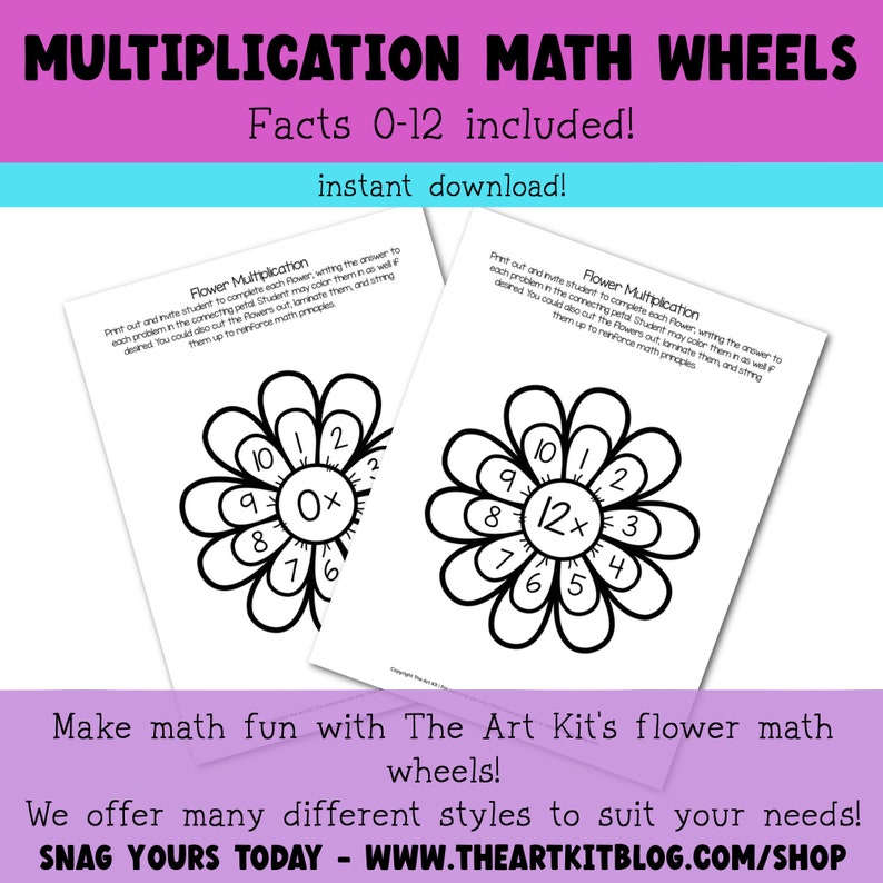 Multiplication Flowers Activity Sheets 0 to 12 Learning Printable ...