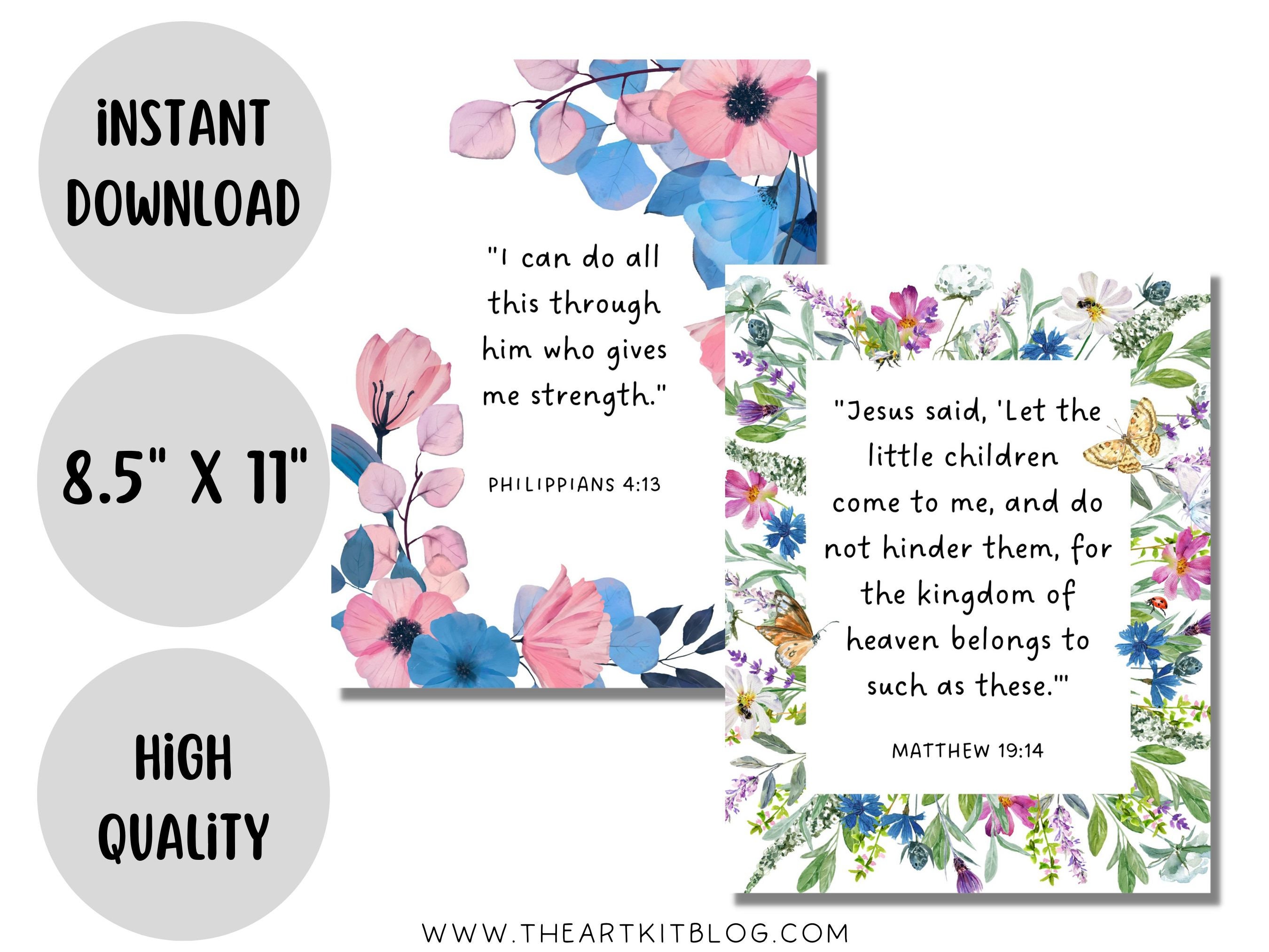 10 PRINTABLE Bible Verse Wall Art Download Printables, Ready to Print ...