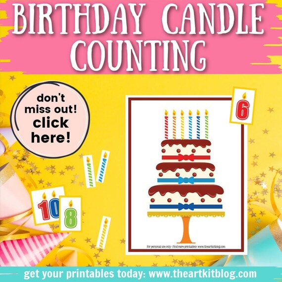 Birthday Cake Candle Counting // Math Activity // Numbers Busy - Etsy