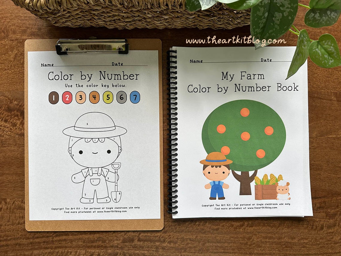10 Farm Color by Number Coloring Pages PRINTABLE, Digital Download ...