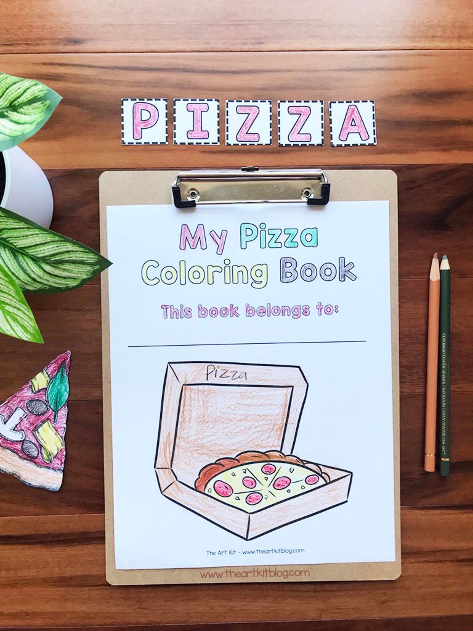 Pizza Coloring Pages, Printable Pizza Coloring Book, for Kids and ...