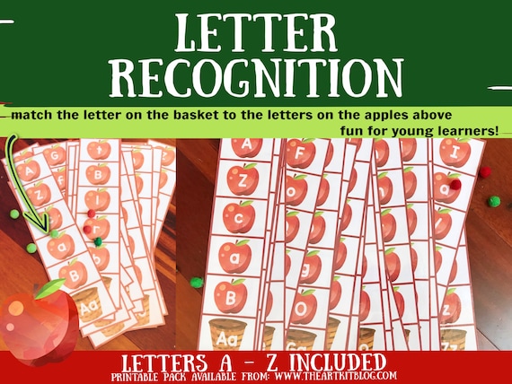 Letter Recognition Activity Apple Printable Preschool - Etsy