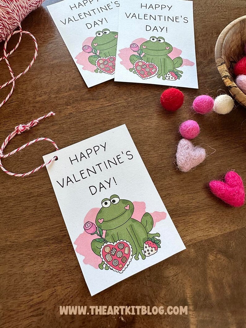 Valentine's Day Gift Tags, Frog Printables, for Kids or Adults ...