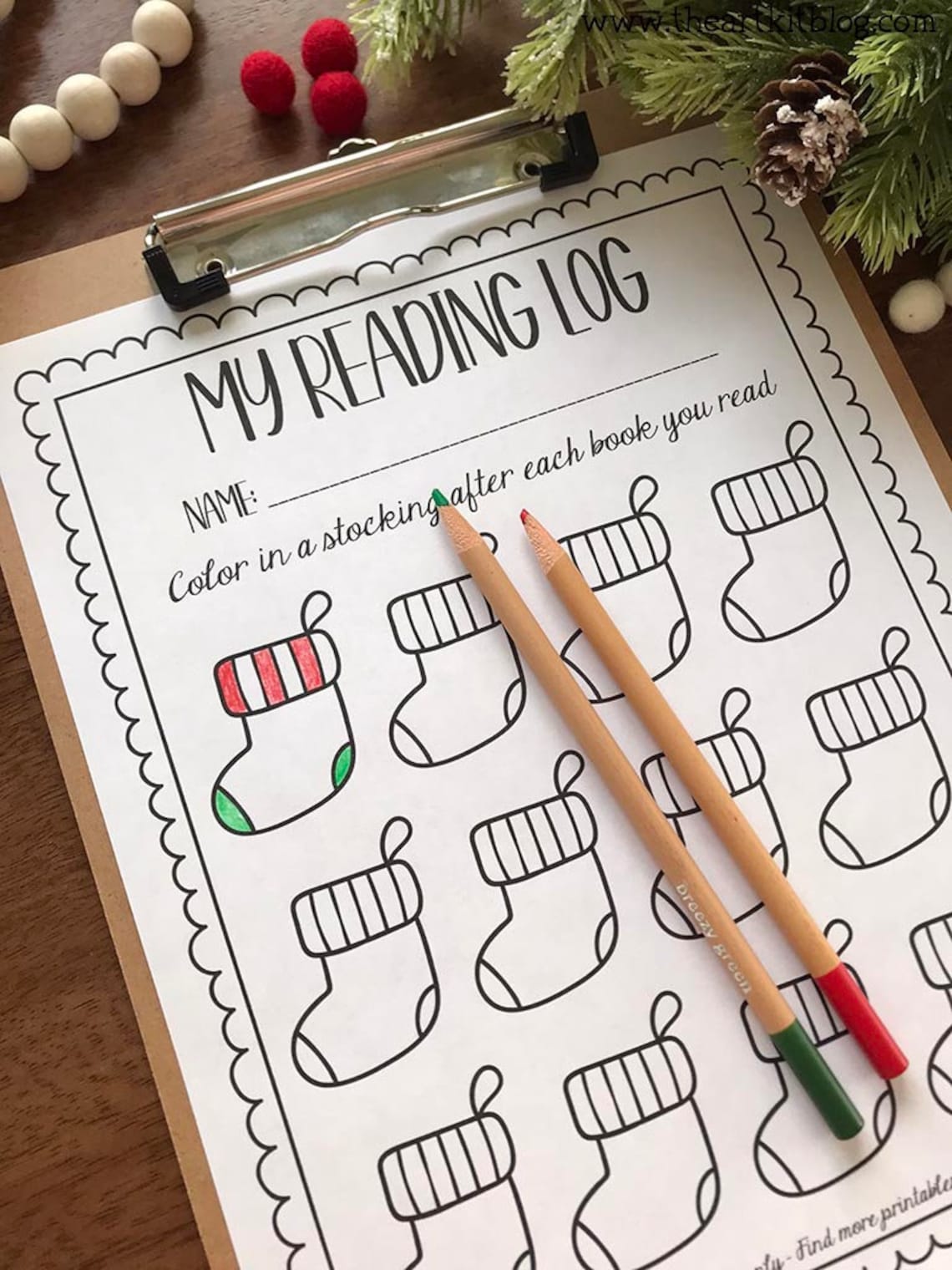 Christmas Printable Reading Log for Kids, Reading Progress, Literacy ...