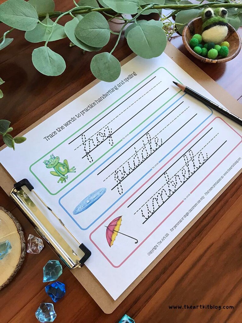 Word Tracing Printable, Frog Pond Printable, Handwriting Practice ...