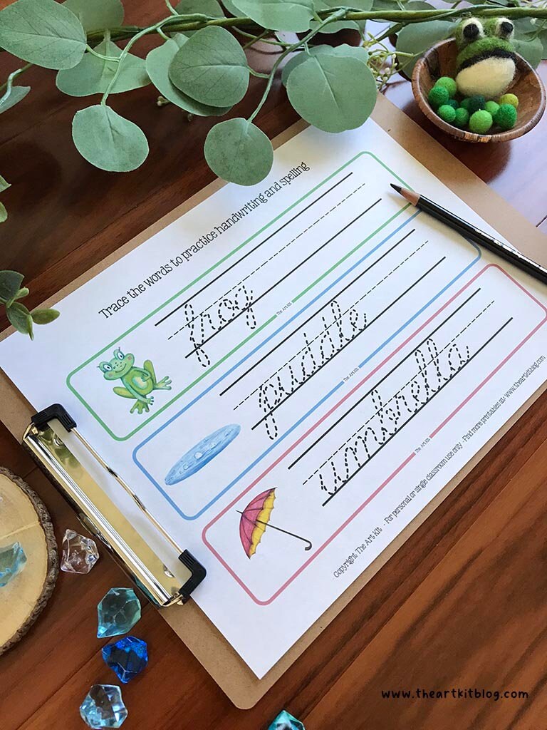 Word Tracing Printable, Frog Pond Printable, Handwriting Practice ...