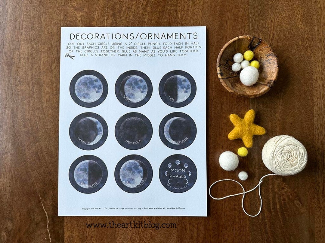 Moon Phase Paper Craft, Digital Download, Homeschool Printables, Easy ...