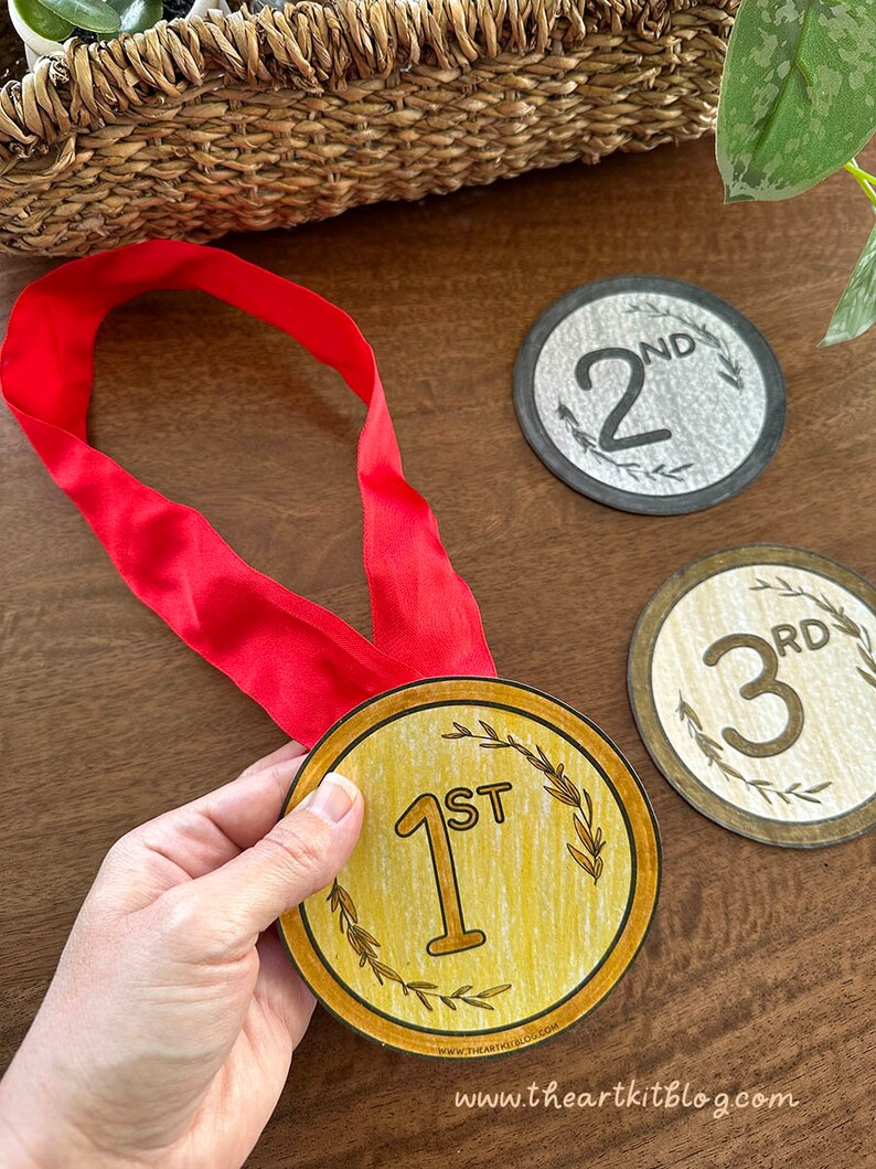First Second Third Place Medals, Template Printable, Summer Games Craft ...