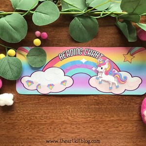 UNICORN and RAINBOW Kid's Reading Log Chart Tracker, Printable Reading ...
