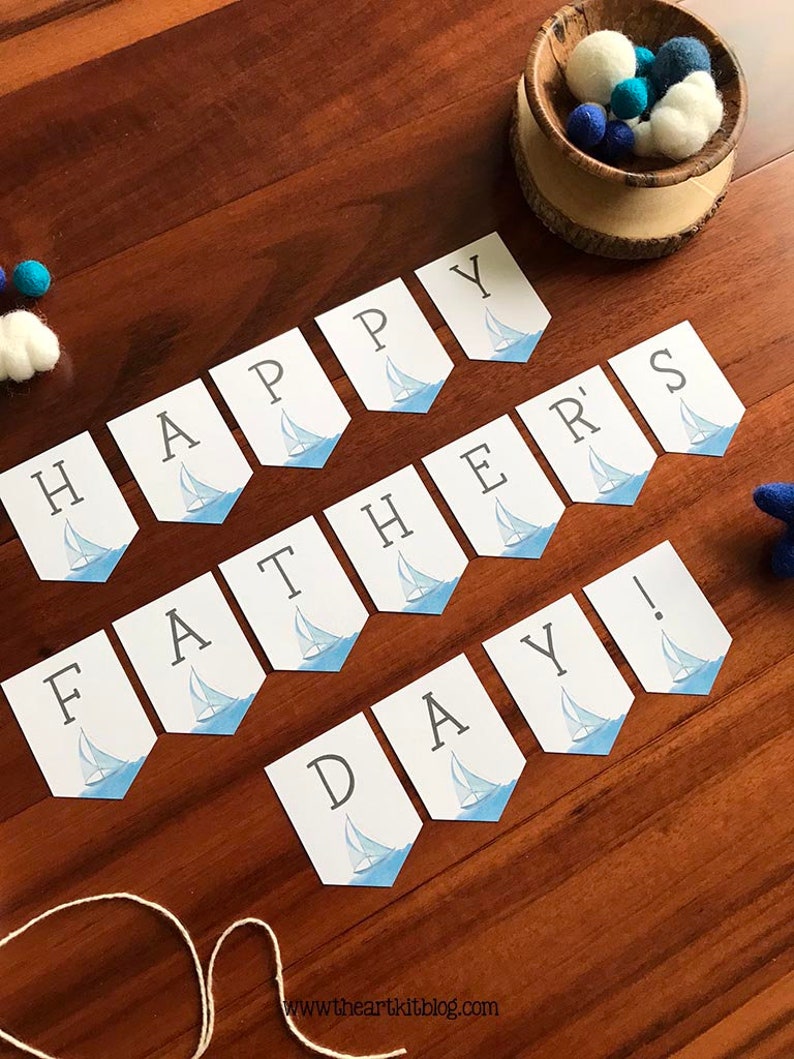 Happy Father's Day Printable Banner, Party Bunting, Dad Garland ...