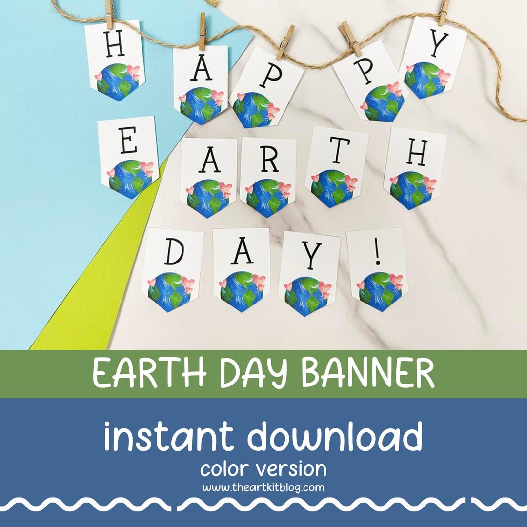 Earth Day Banner - Free Printable | Eco-friendly Party Decor | Instant ...