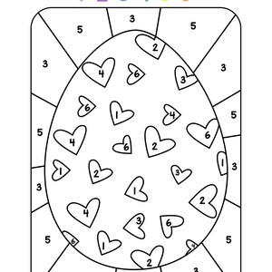 Easter Egg Color by Number Printables, Spring Worksheets for Kids - Etsy