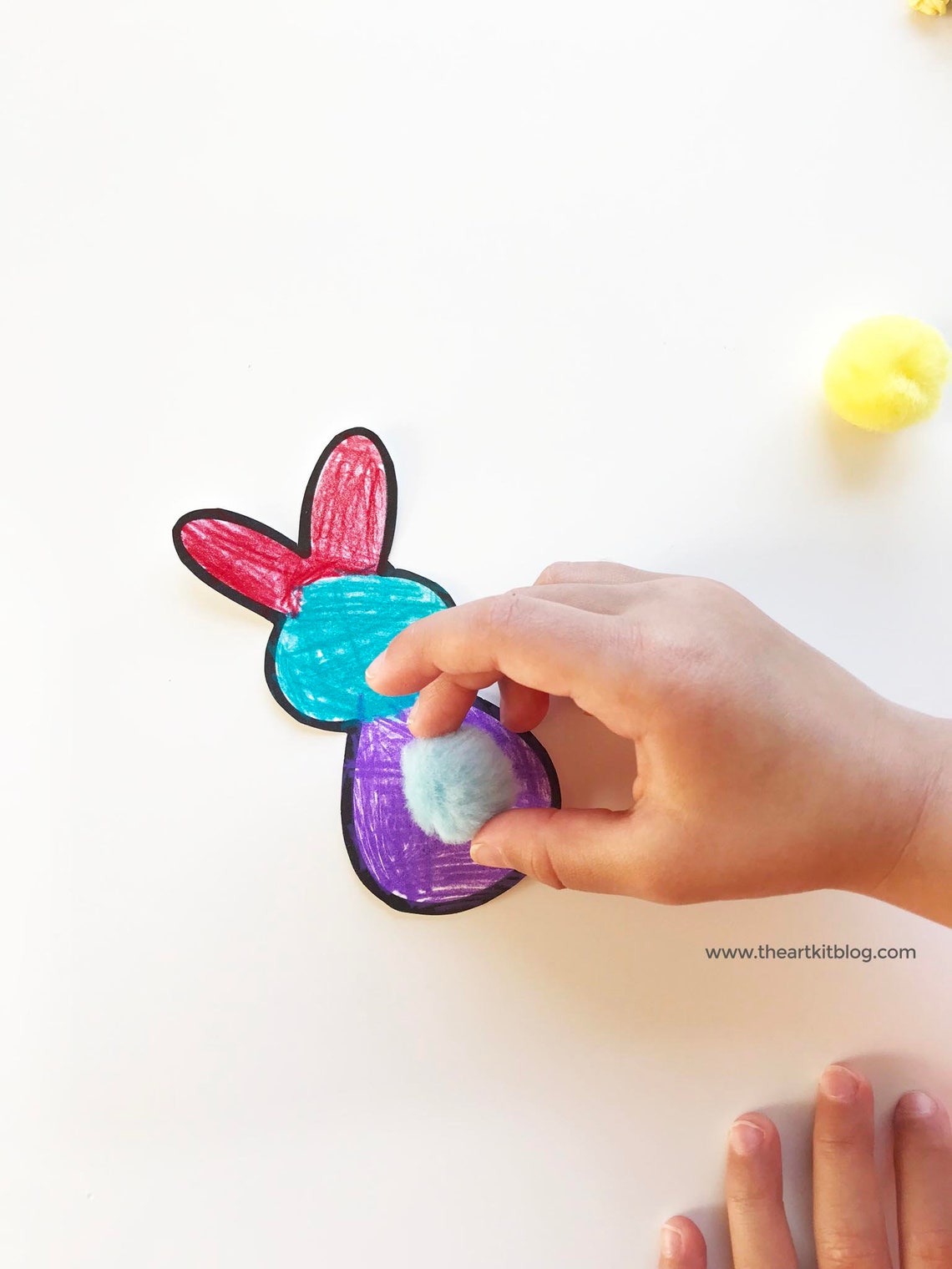 Cute Bunny Paper Craft with Printable Template, Spring Craft, Easter ...