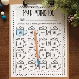 Winter Printable Reading Log for Kids, Reading Progress, Literacy ...