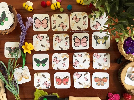 Memory Match Game Printable: Butterfly Homeschool Printable | Etsy
