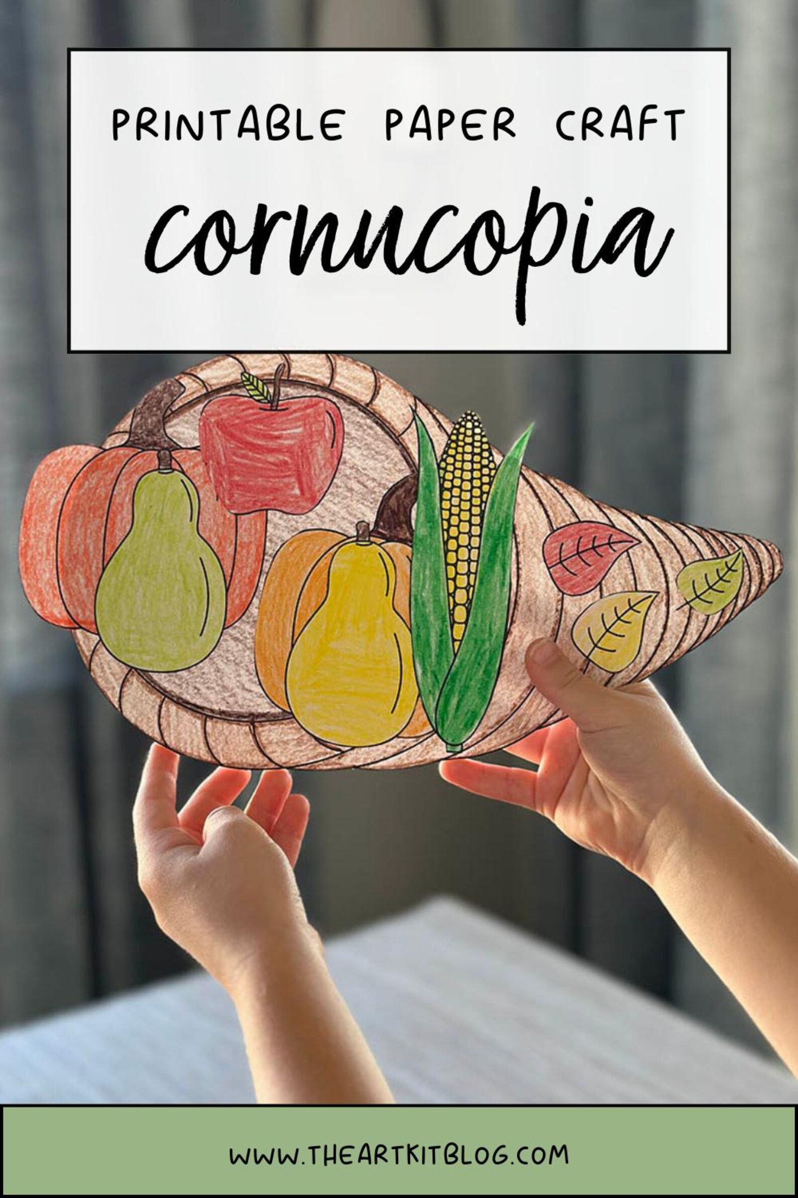 Cornucopia Template Printable, Thanksgiving Craft, Imaginative Play ...