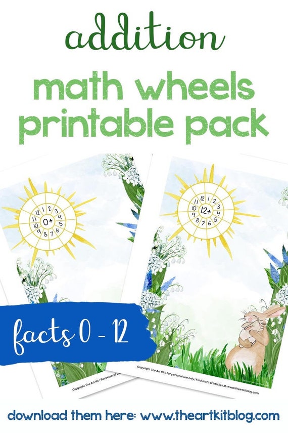 Spring Addition Math Wheels Activity Sheets 0 to 12 Waldorf - Etsy