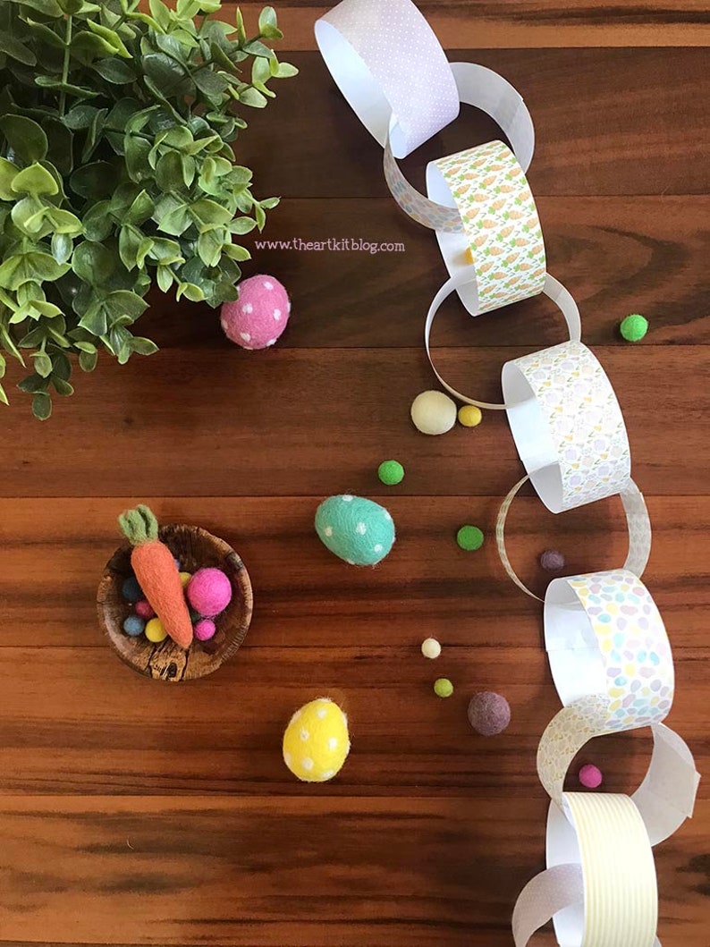 Cute Easter Paper Chains, Paper Craft, Easter Printable, Spring Craft ...