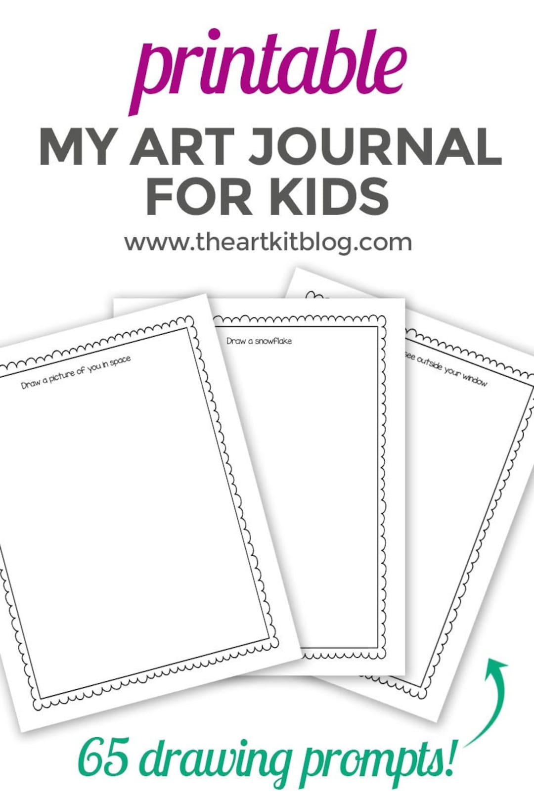 Printable Art Journal for Kids // 65 Pages of Fun Drawing Prompts ...