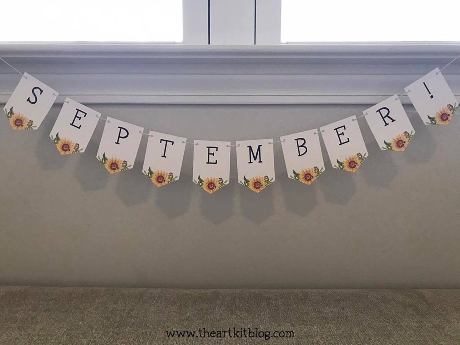 September Banner Printable, September Wall Art, Summer Fall Printable ...