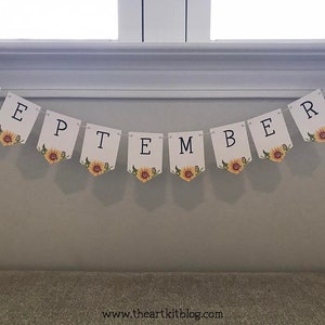 September Banner Printable, September Wall Art, Summer Fall Printable ...
