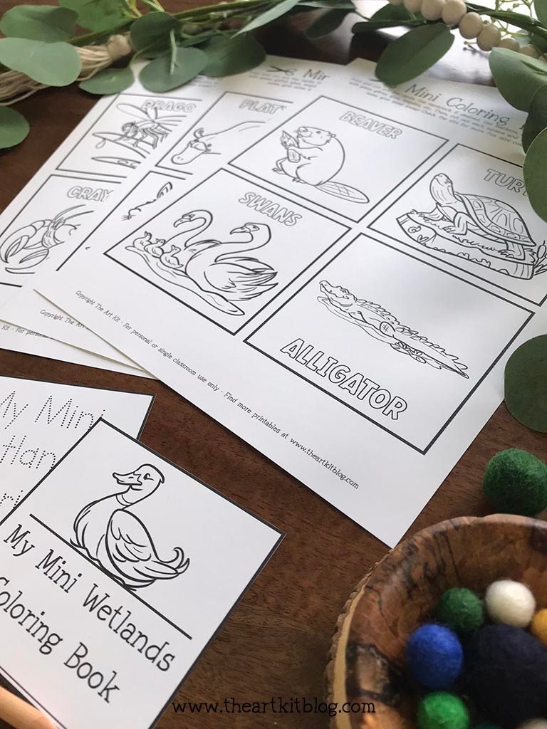 Mini Wetland Animals Coloring Book, Wetland Coloring Pages, Coloring ...