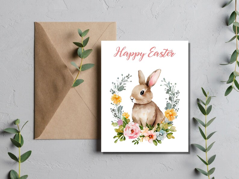Happy Easter Card Printable, Easter Card Printable, Easter Card for ...