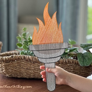 Torch Template Printable, Summer Games Craft, Imaginative Play ...