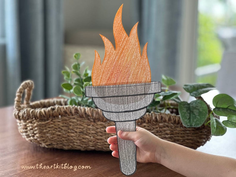 Torch Template Printable, Summer Games Craft, Imaginative Play ...
