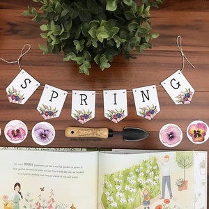 Spring Banner Printable, Spring Printable Wall Art, Spring Printable ...