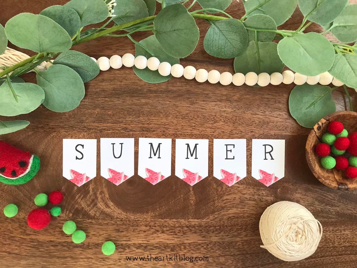 Summer Banner Printable, Summer Printable Wall Art, Spring Printable ...