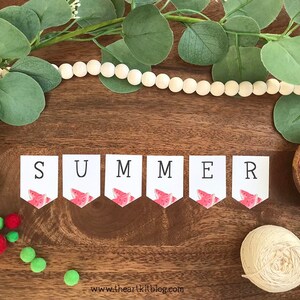 Summer Banner Printable, Summer Printable Wall Art, Spring Printable ...