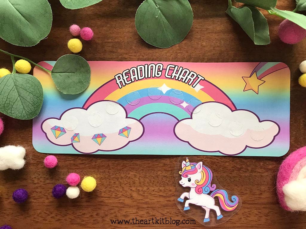 UNICORN and RAINBOW Kid's Reading Log Chart Tracker, Printable Reading ...