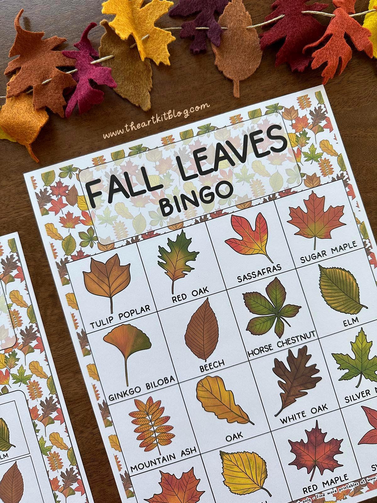 Fall Leaves Bingo, Bingo Game Printable, Fall Printables, Autumn ...