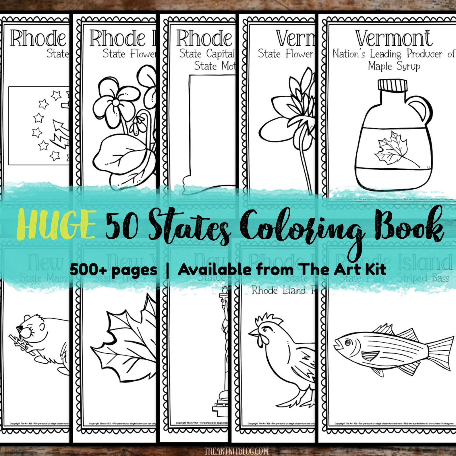 50 States Coloring Book, 50 States Homeschool, United States Map ...
