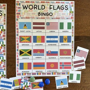 World Flags Bingo, Bingo Game Printable, Summer Games PDF, World Unit ...