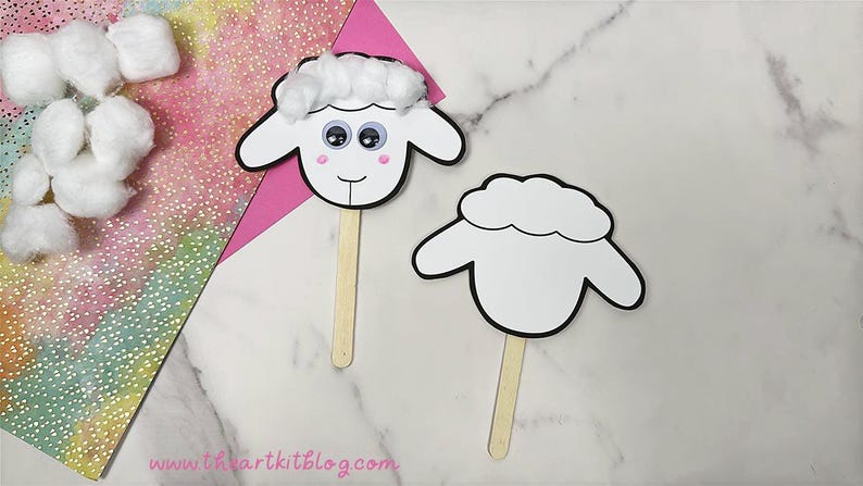 Cute Lamb Paper Craft {with Printable Template}, Spring Craft, Easter ...
