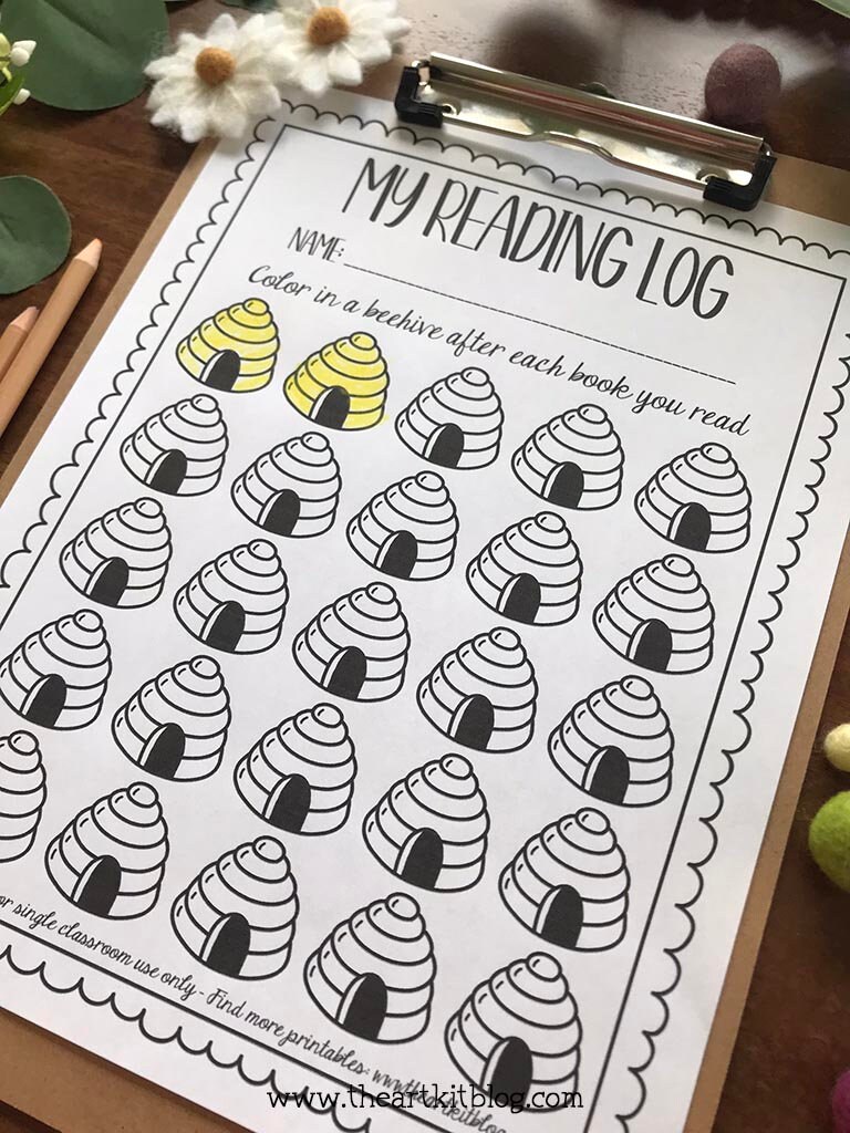 Bee Reading Logs for Kids Coloring Pages PDF Track Reading - Etsy Canada