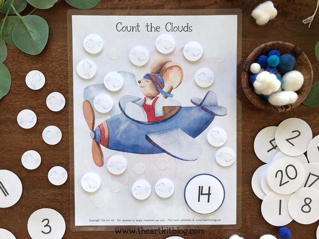 Count the Clouds Printable Activity for Kids, Busy Book, Busy Binder ...