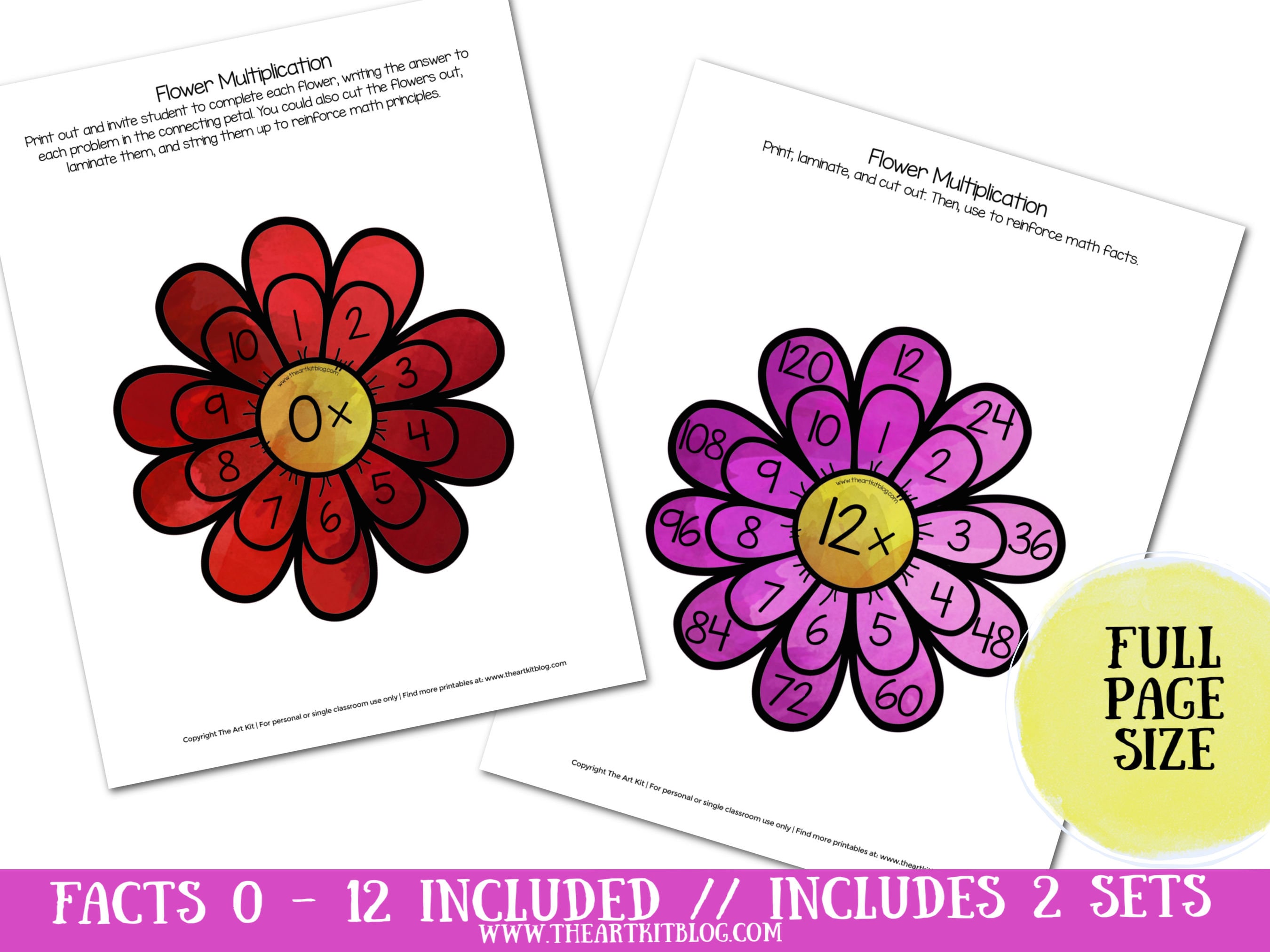 Elementary Multiplication Flowers // Waldorf // Printable Worksheets 0 ...