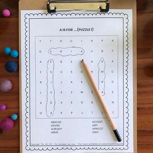 Letter A Word Search Printable, Printable Games, Homeschool Printable ...
