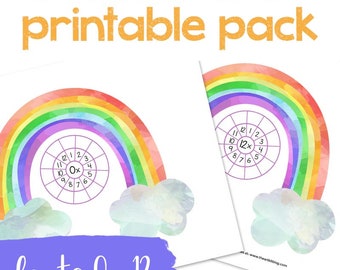 Multiplication Math Wheels Flowers Activity Sheets 0 12 | Etsy