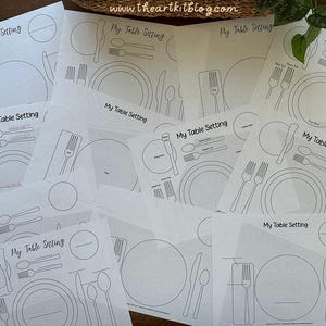 Table Setting Placemat Printables for Kids, Montessori Placemat ...