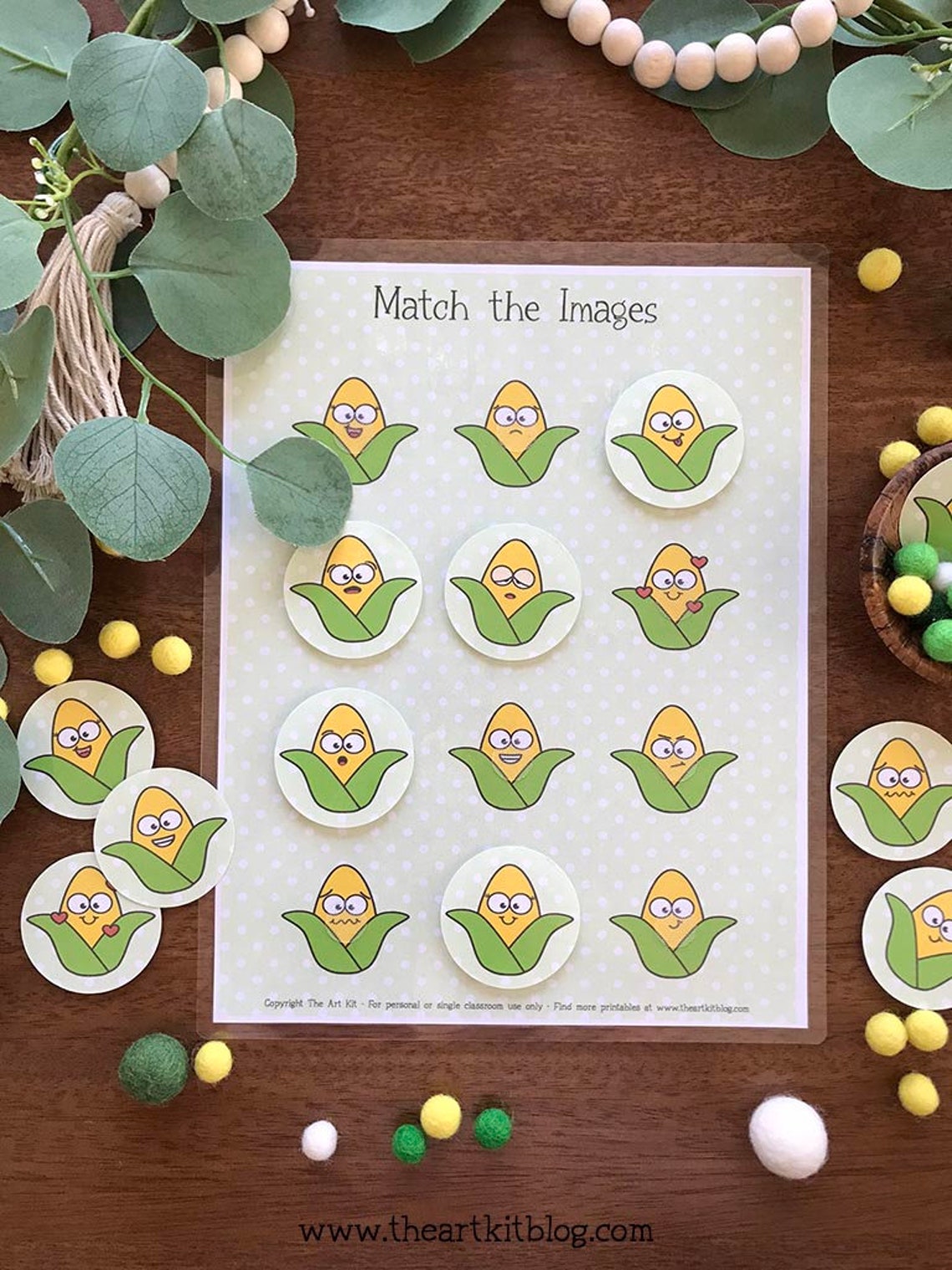 Cute Corn Face Memory Match Game Printable Emoji Busy Book - Etsy