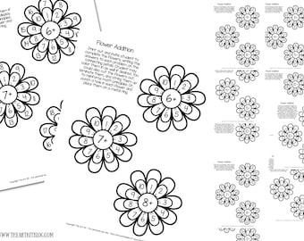 Multiplication Math Wheels Flowers Activity Sheets 0 12 | Etsy