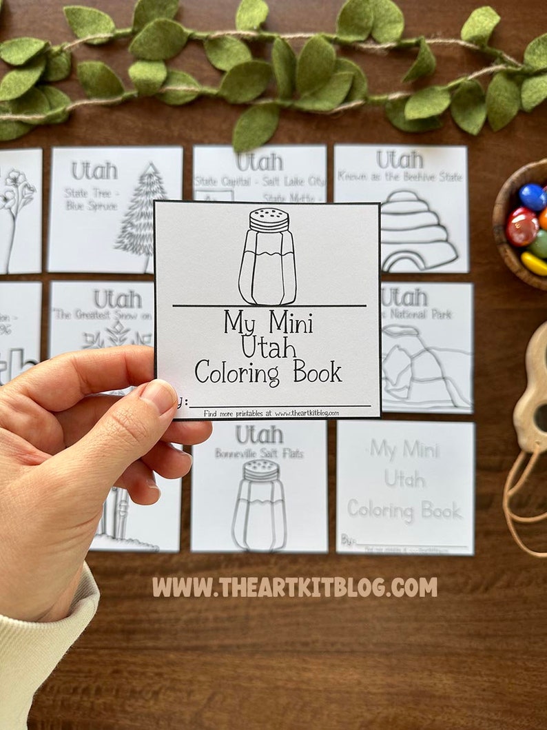 Mini UTAH Coloring Pages, 50 States Coloring Page, USA Homeschool ...
