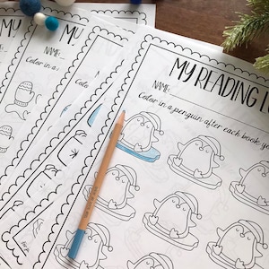 Winter Printable Reading Log for Kids, Reading Progress, Literacy ...