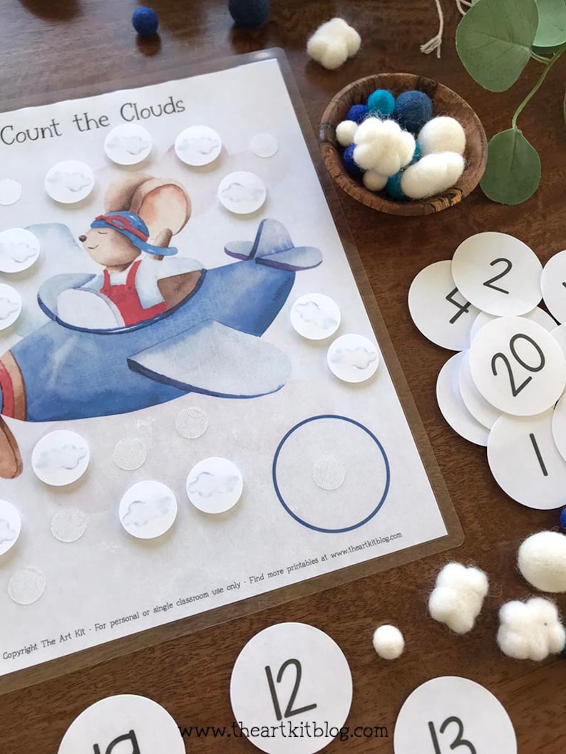 Count the Clouds Printable Activity for Kids Busy Book Busy - Etsy